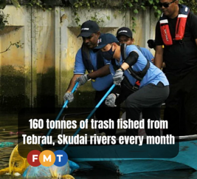 160 tonnes of trash fished from Tebrau, Skudai rivers every month